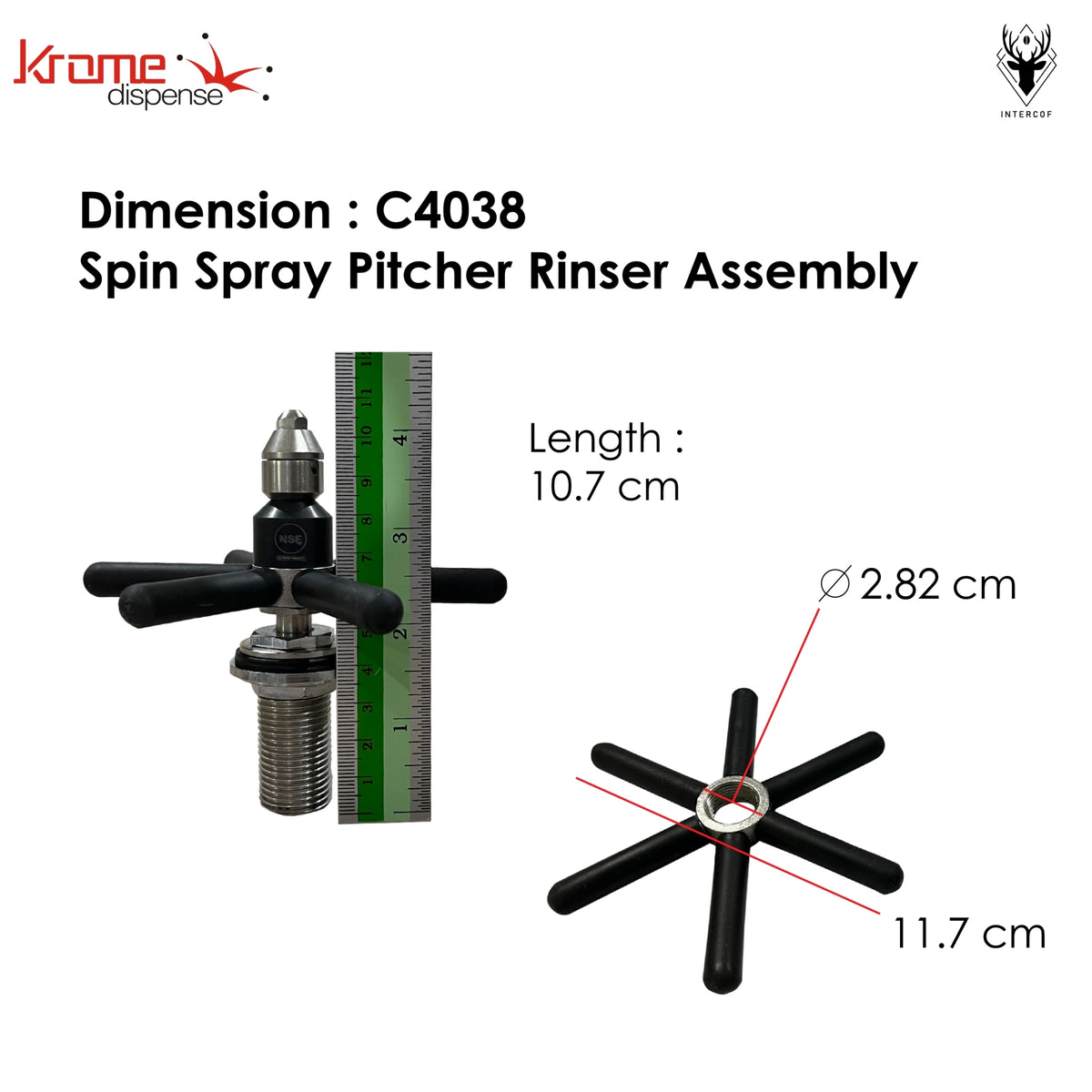 Spin Spray Pither Rinser Assemble (ข้างในเป็นสแตนเลส ไม่หัก) – Intercof ...